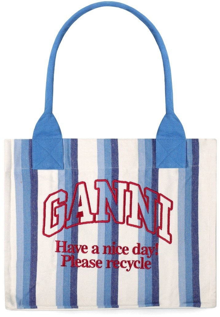 Ganni Large Striped Canvas Tote Bag Vanaf 115