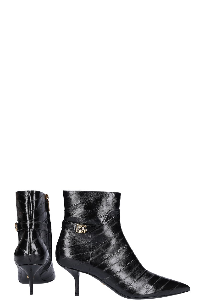 Dolce & Gabbana Ankle Boots Dg Eel Leather Logo Black Fiesta | SALE € ...