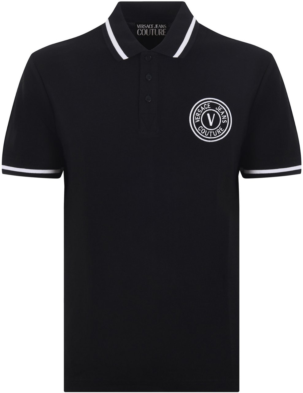 Versace Jeans Couture Versace Jeans Couture Polo V-Emblem Piquet Black ...