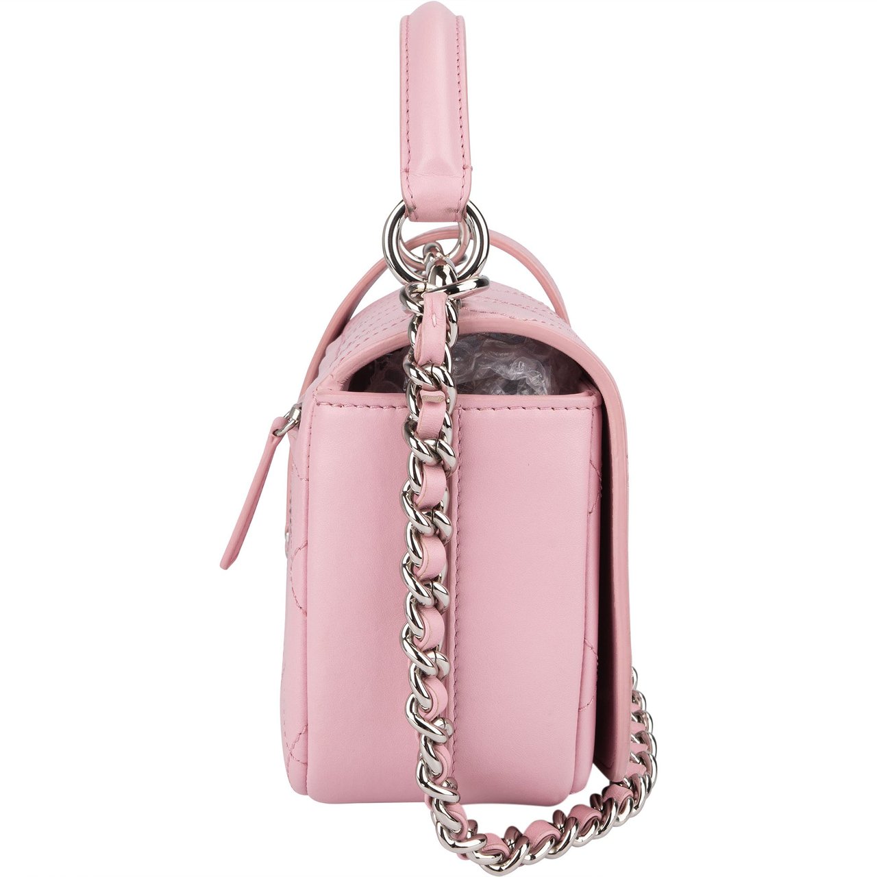 Chanel Chanel Pink Stitching Lambskin Top Handle Single Flap Crossbody ...