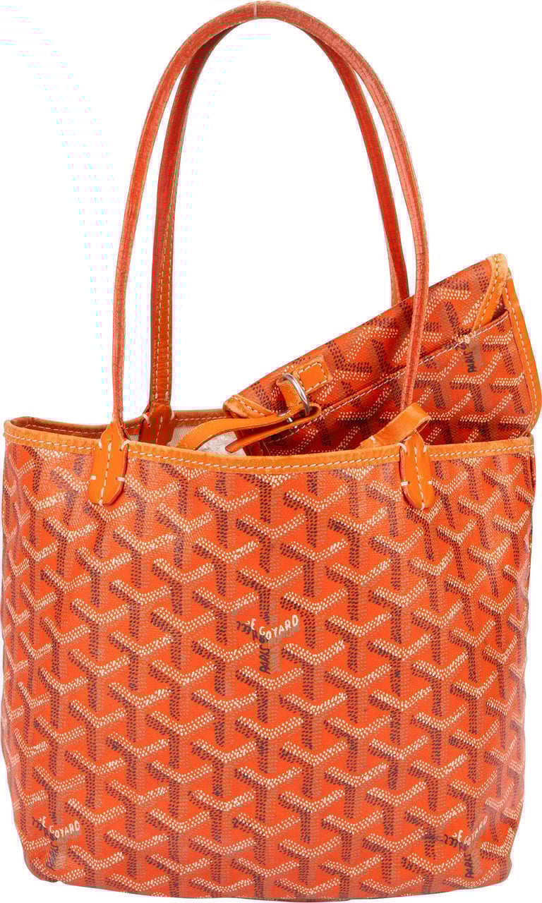 Goyard Goyard Orange Goyardine Monogram St. Louis Junior Handbag ...