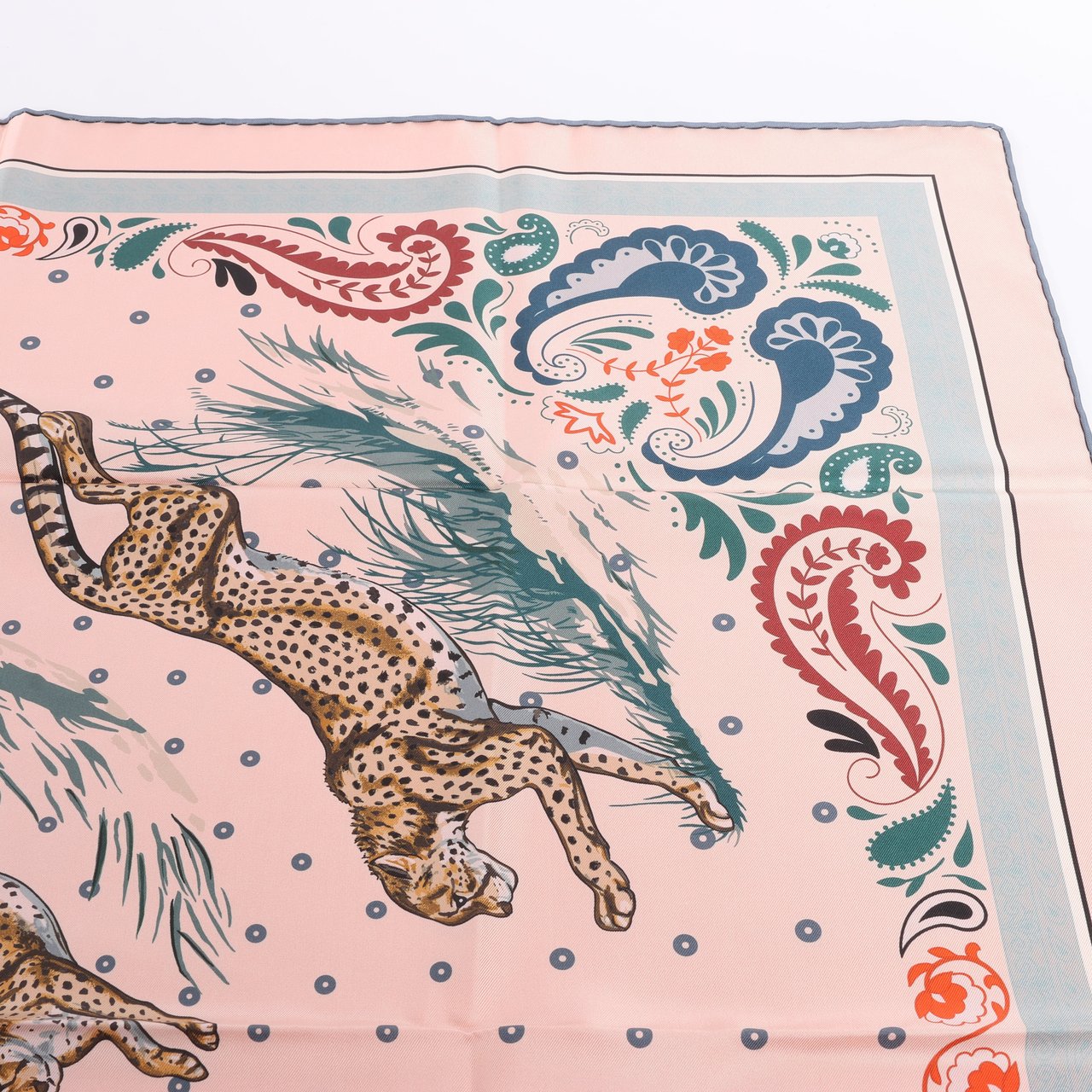 Hermès Hermès Double Face 90 "Cheetah Bandana" 100% Silk Scarf in Pink ...