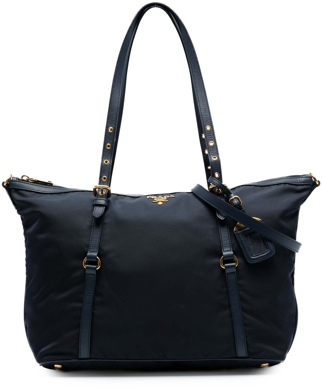 Prada Saffiano Trimmed Tessuto Zip Top Convertible Tote | Vanaf € 652,-