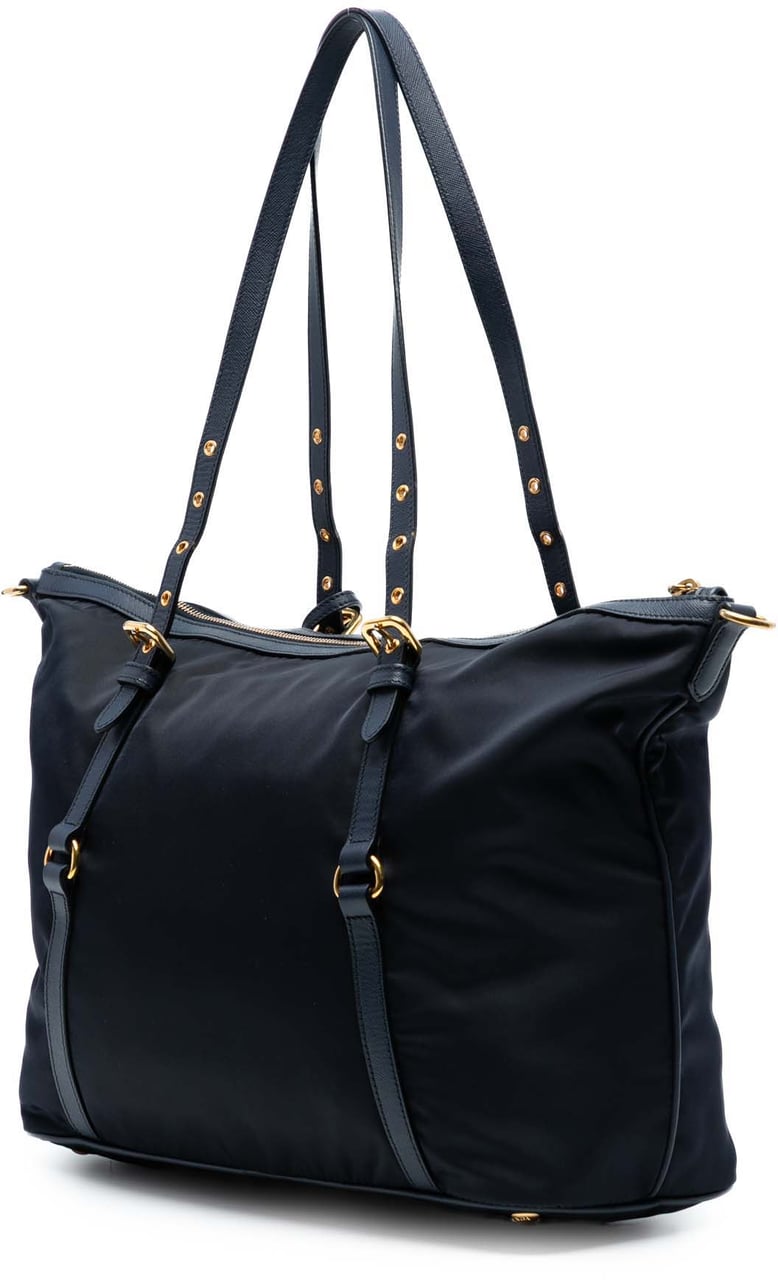 Prada Saffiano Trimmed Tessuto Zip Top Convertible Tote | Vanaf € 652,-