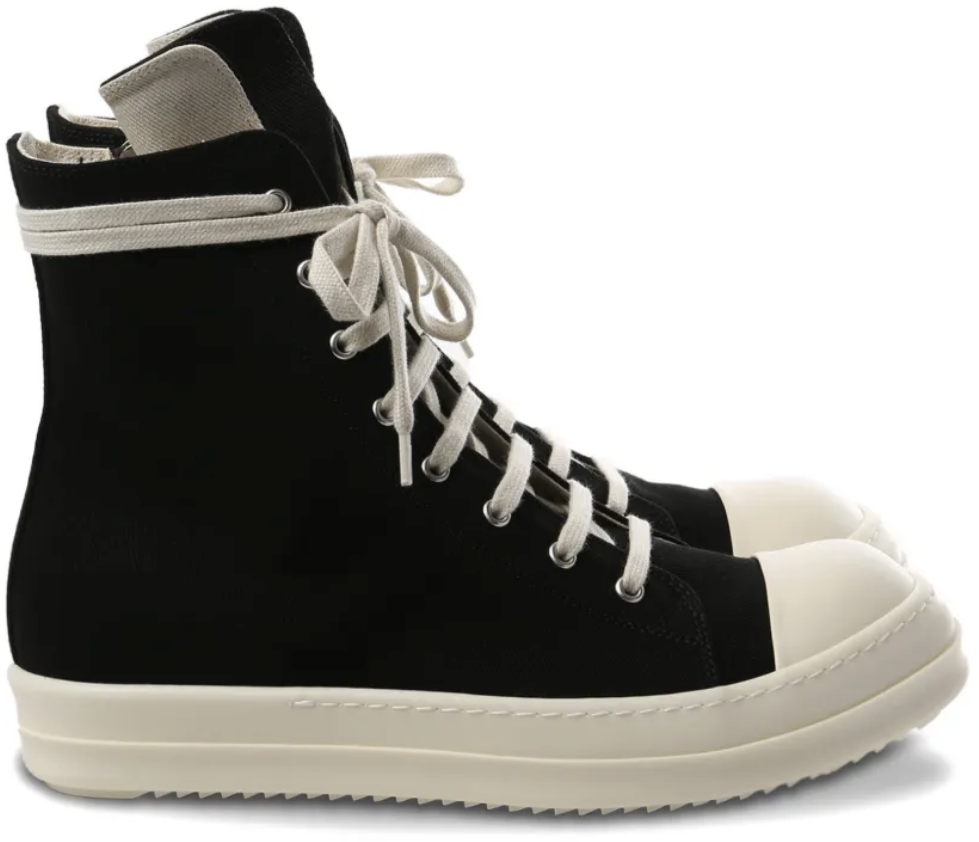 Rick Owens Denim Sneaks Black/milk/milk | Vanaf € 560,-