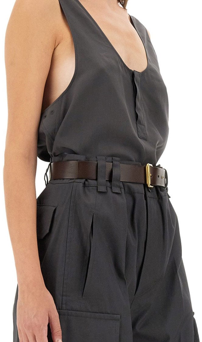 Saint Laurent Black Silk Top With Scoop Neckline | WS.NL