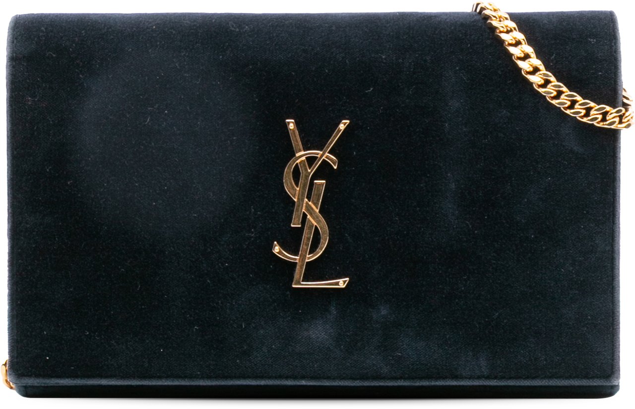 Saint Laurent Suede Monogram Kate Chain Wallet | Vanaf € 1049,-